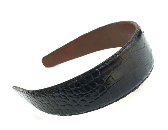 Wardani 4 Cm Alligator Gator Leather Headband Stitched - Etsy