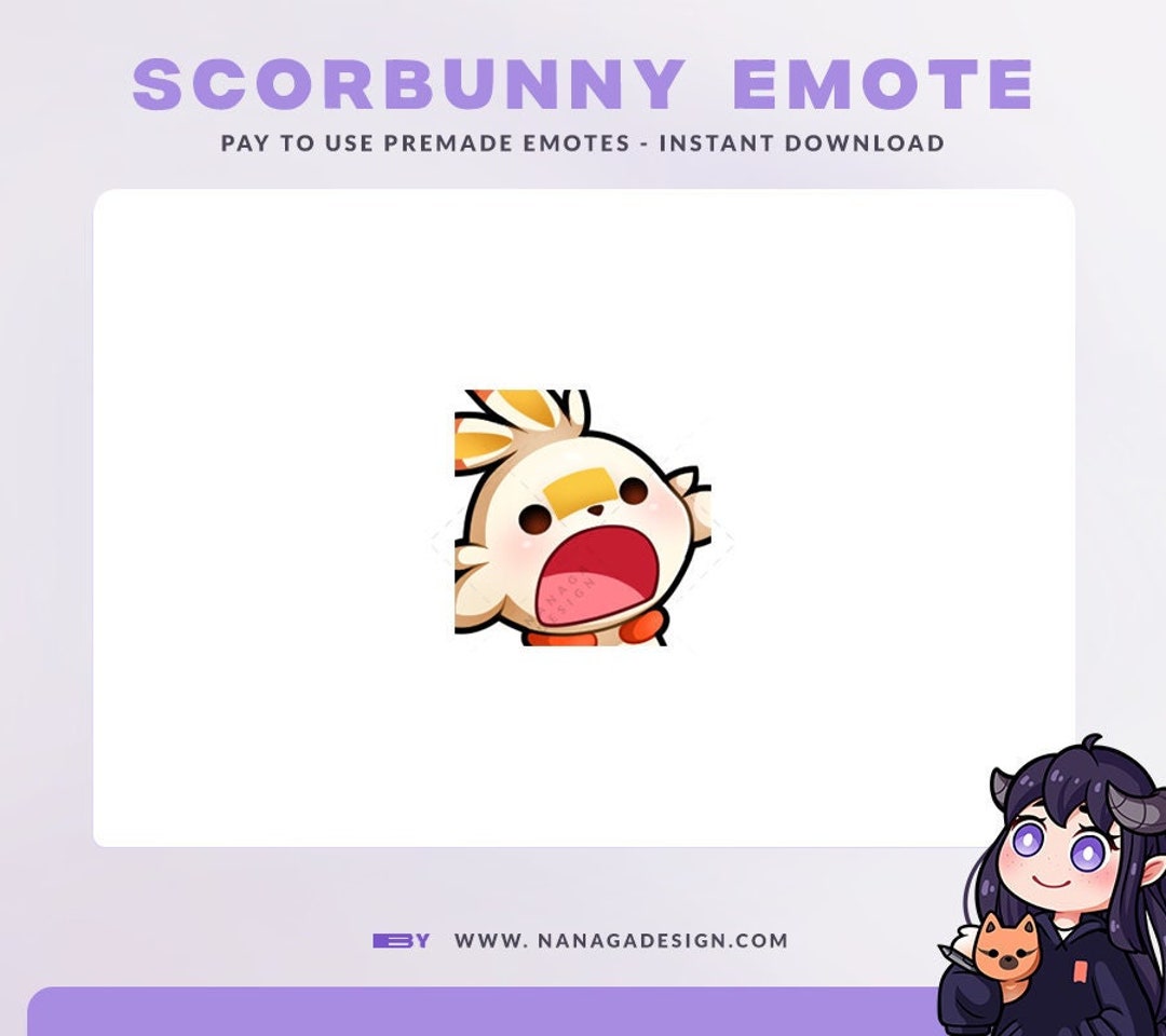 Scorbunny Gasp Emote: Premade Twitch/discord Emote Pack (digital Files ...