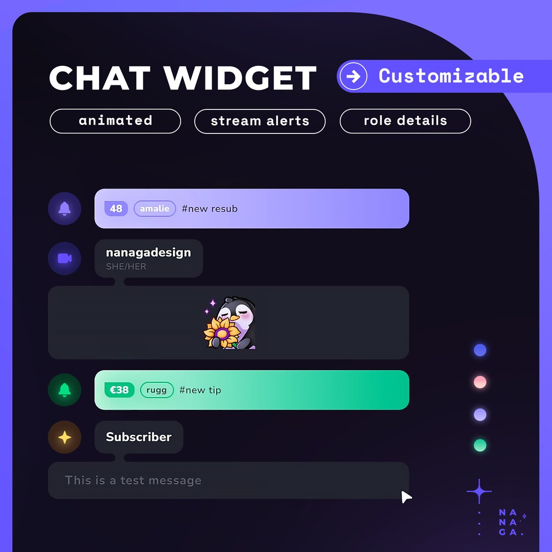 Animated Gradient Glow Messenger UI Chatbox Stream Widget Cute Stream ...