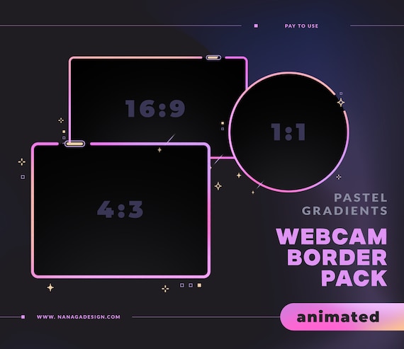 ANIMATED Pink Gradient Webcam Border Pack Webcam Overlays for - Etsy