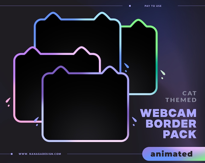 Cute Cat Cam Overlay / Camborder / Twitch Livestream Overlay / White ...