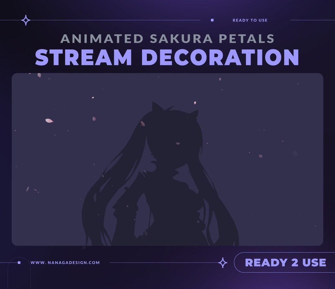 ANIMATED Sakura Petals Stream Decoration - Falling Cherry Blossom ...