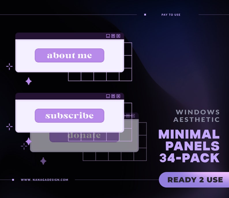 34 Minimal Windows Aesthetic Panels Pack for Twitch Purple - Etsy