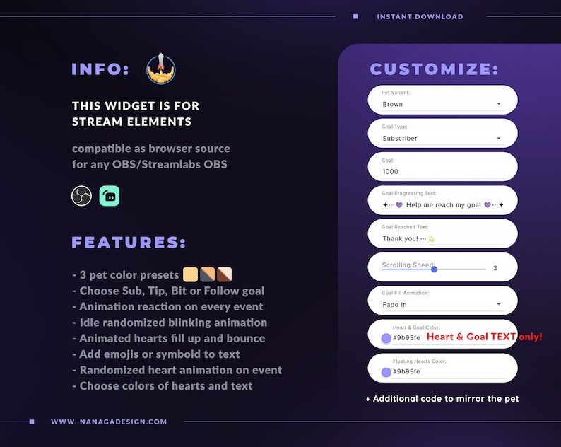 Cute Dog Stream Widgets | Pet Goal Overlay for Twitch & Youtube ...