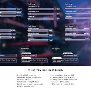 Customizable Frosted Glass Transparent Chatbox and Goals Stream Widgets ...