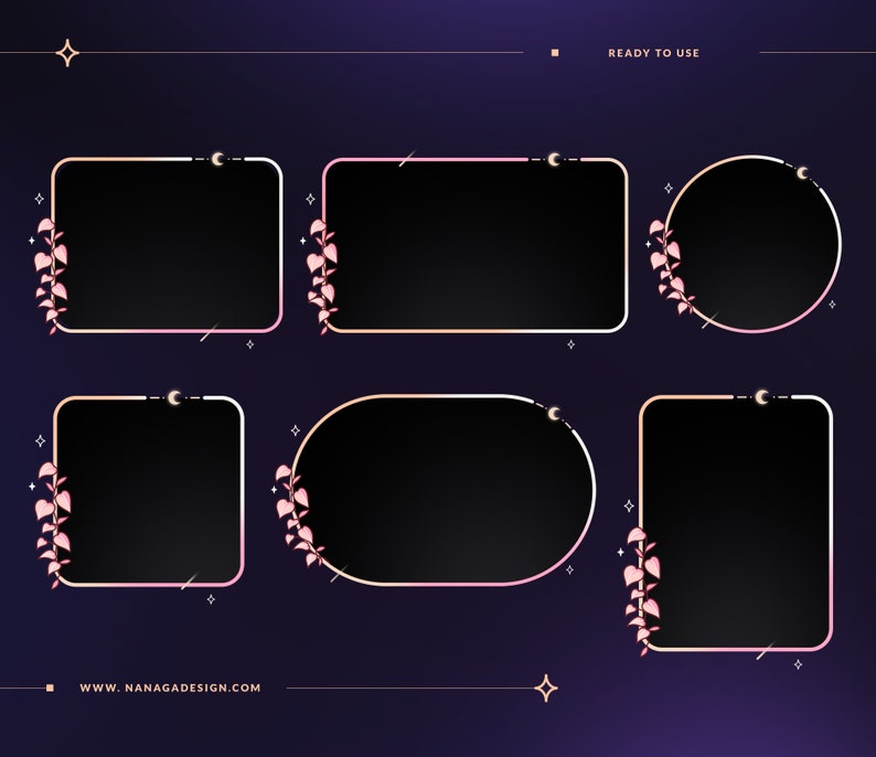 6 ANIMATED Peach Pink Gradient Webcam Border Pack Webcam - Etsy