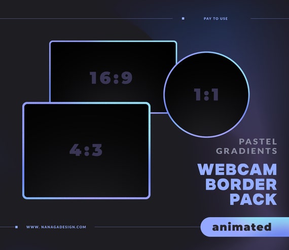 ANIMATED Minimal Pastel Blue Gradient Webcam Border Pack - Etsy