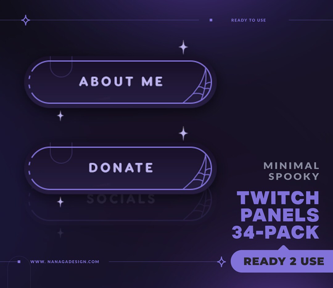 Purple Halloween Cobweb Twitch Panels: Minimal Spooky Stream Setup (34 ...