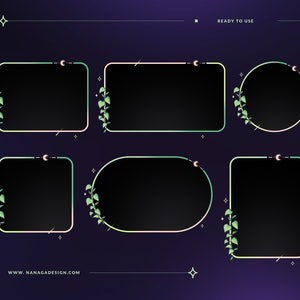 Animated Green Gradient Webcam Border Pack: Cosmic Plants Overlay - Etsy