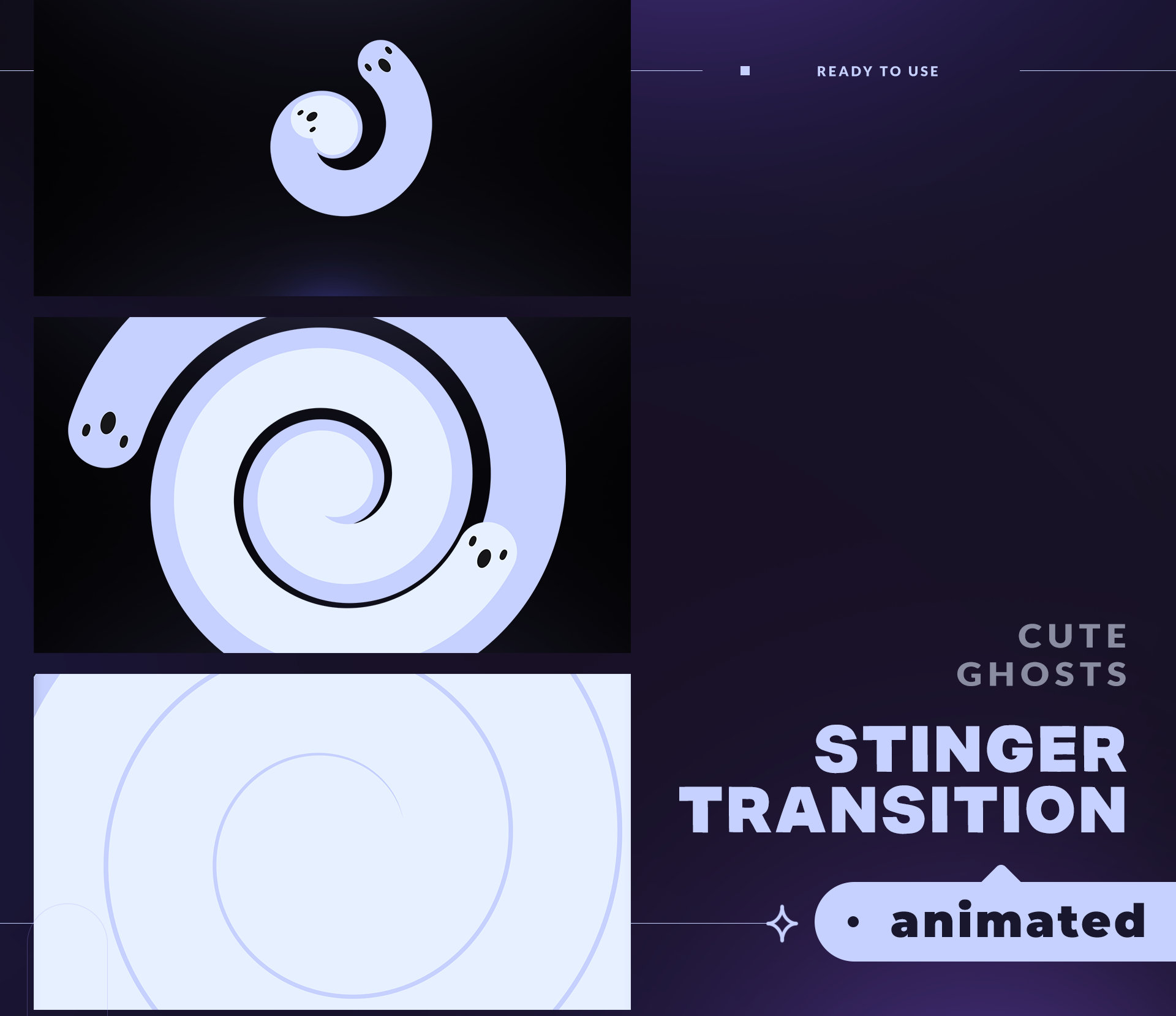 ANIMATED Stream Stinger Transition Cute Spooky Ghosts Cute Overlay Transition for Twitch or ...