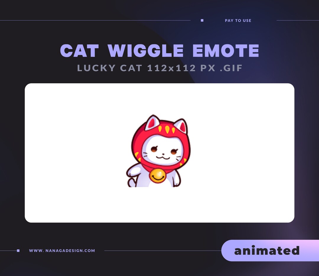 LUCKY CAT Animated Emote - Wiggle Maneki Neko - Streamer Graphics ...