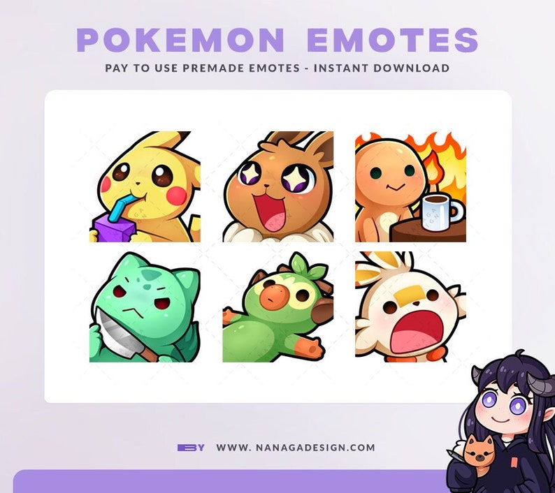Pokemon Emotes Pack Premade for Twitch, Youtube or Discord Digital ...