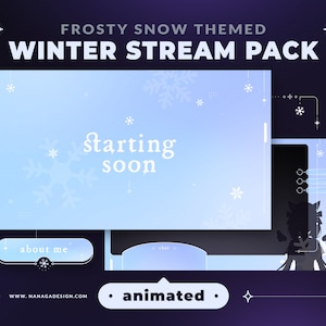 Animated Winter Snow Stream Pack: Icy Blue Overlays (digital Download ...