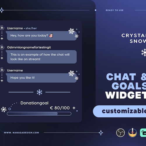 Customizable Winter Snow Chatbox and Goals Stream Widgets for - Etsy