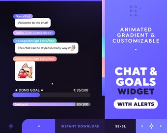 Most Customizable Animated Gradient Goals Stream Widget Cute Twitch ...