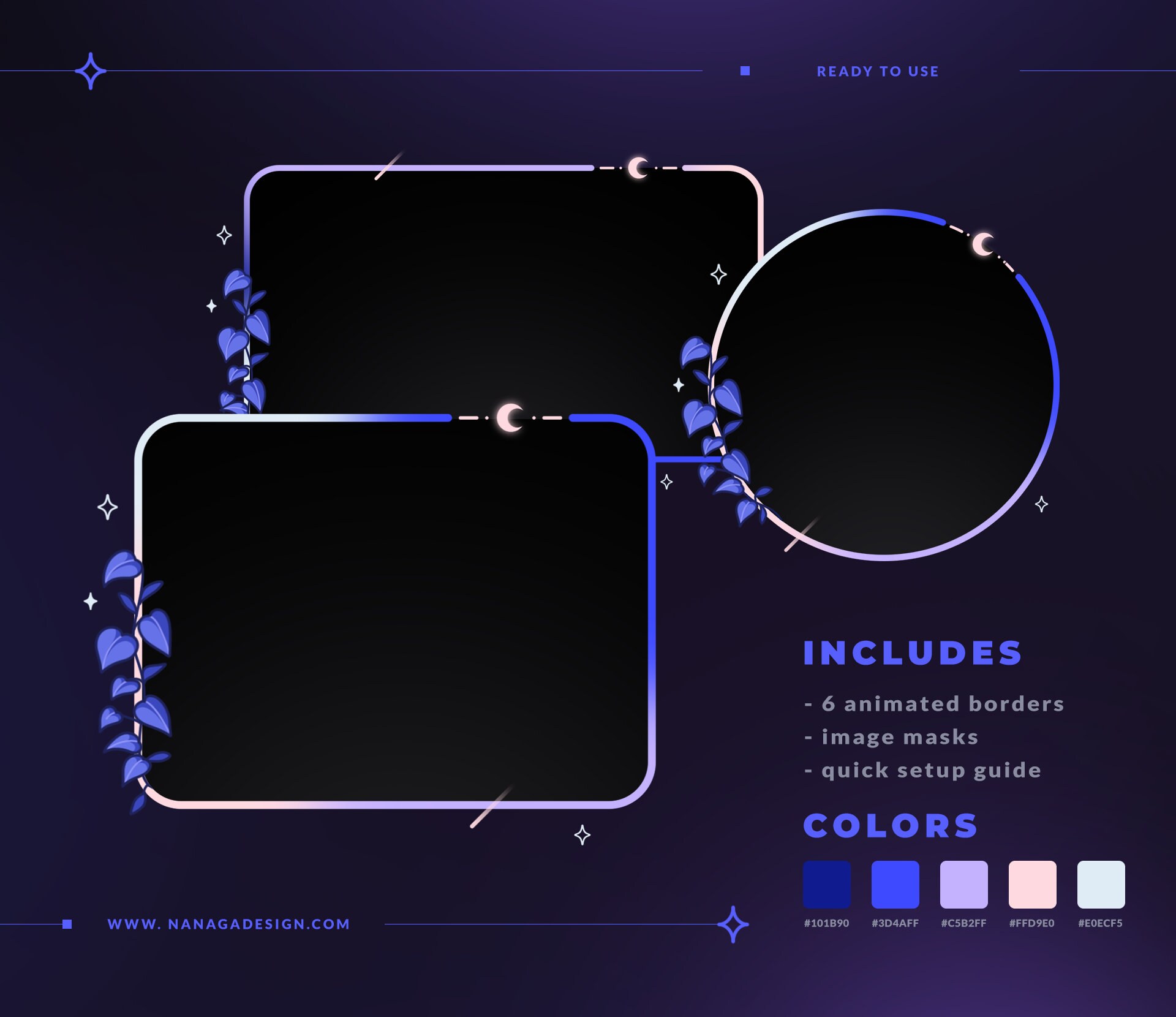 6 ANIMATED Blue Gradient Webcam Border Pack Webcam Overlays - Etsy