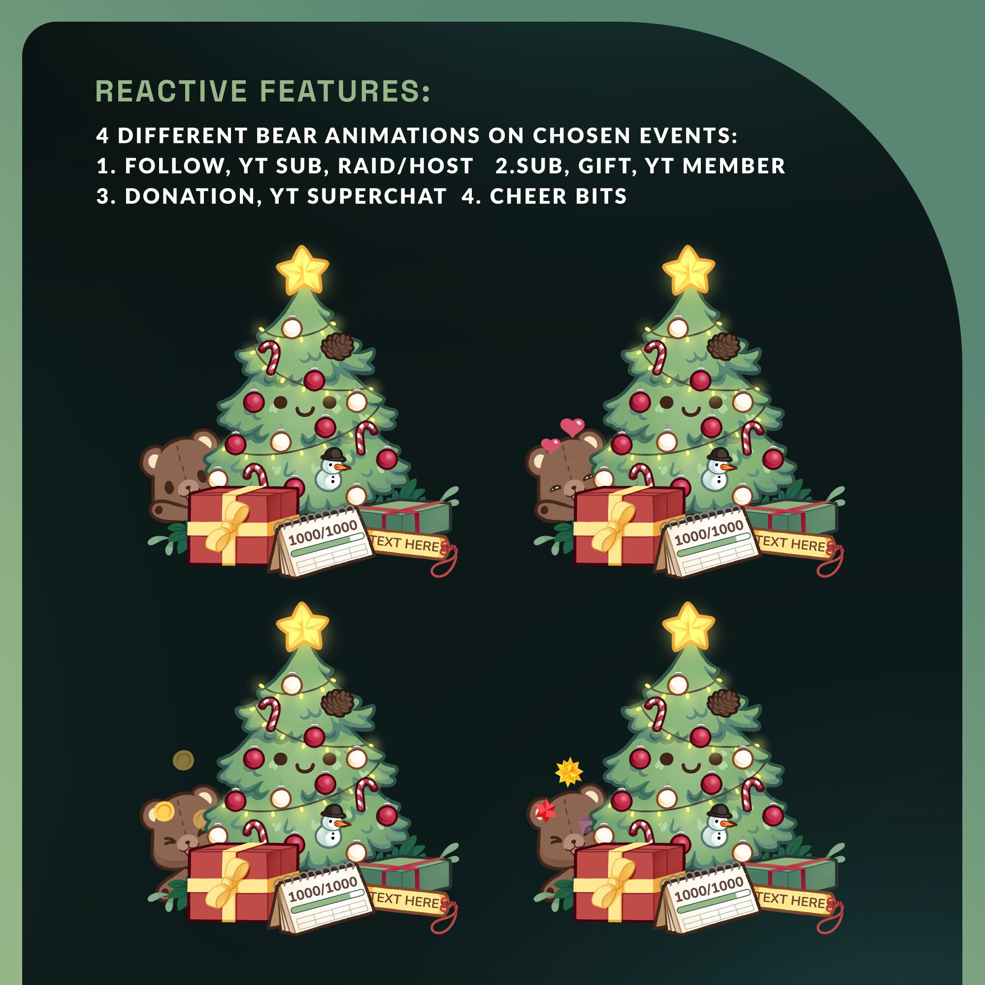 Christmas Tree Stream Goal Widget | Reactive Twitch Overlay ...