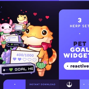 Pet Goals Stream Widgets Axolotl Beardie Cute Animal Twitch / Youtube ...