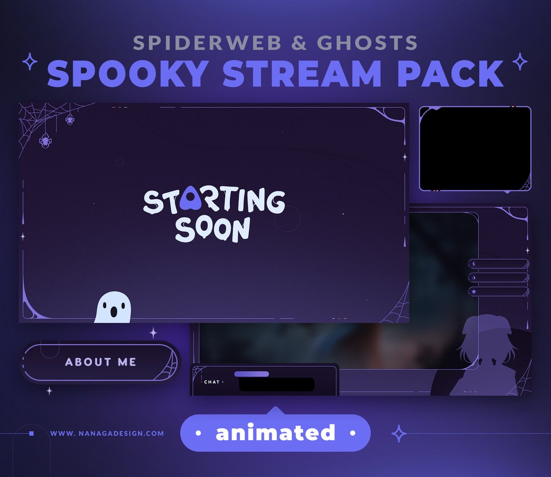 Animated Spooky Halloween Stream Pack: Twitch Overlays, Alerts, Scenes ...