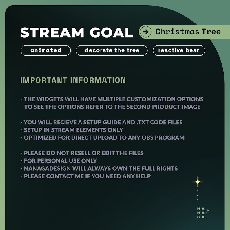 Christmas Tree Stream Goal Widget | Reactive Twitch Overlay ...