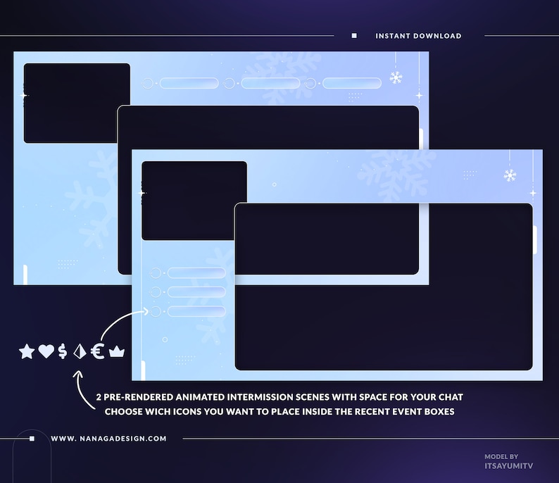 ANIMATED Stream Pack Winter Snow Twitch Overlays Scenes - Etsy
