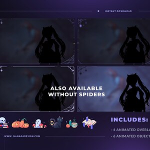 Animated Spooky Stream Overlay Decoration: Witchy Halloween Vtuber ...