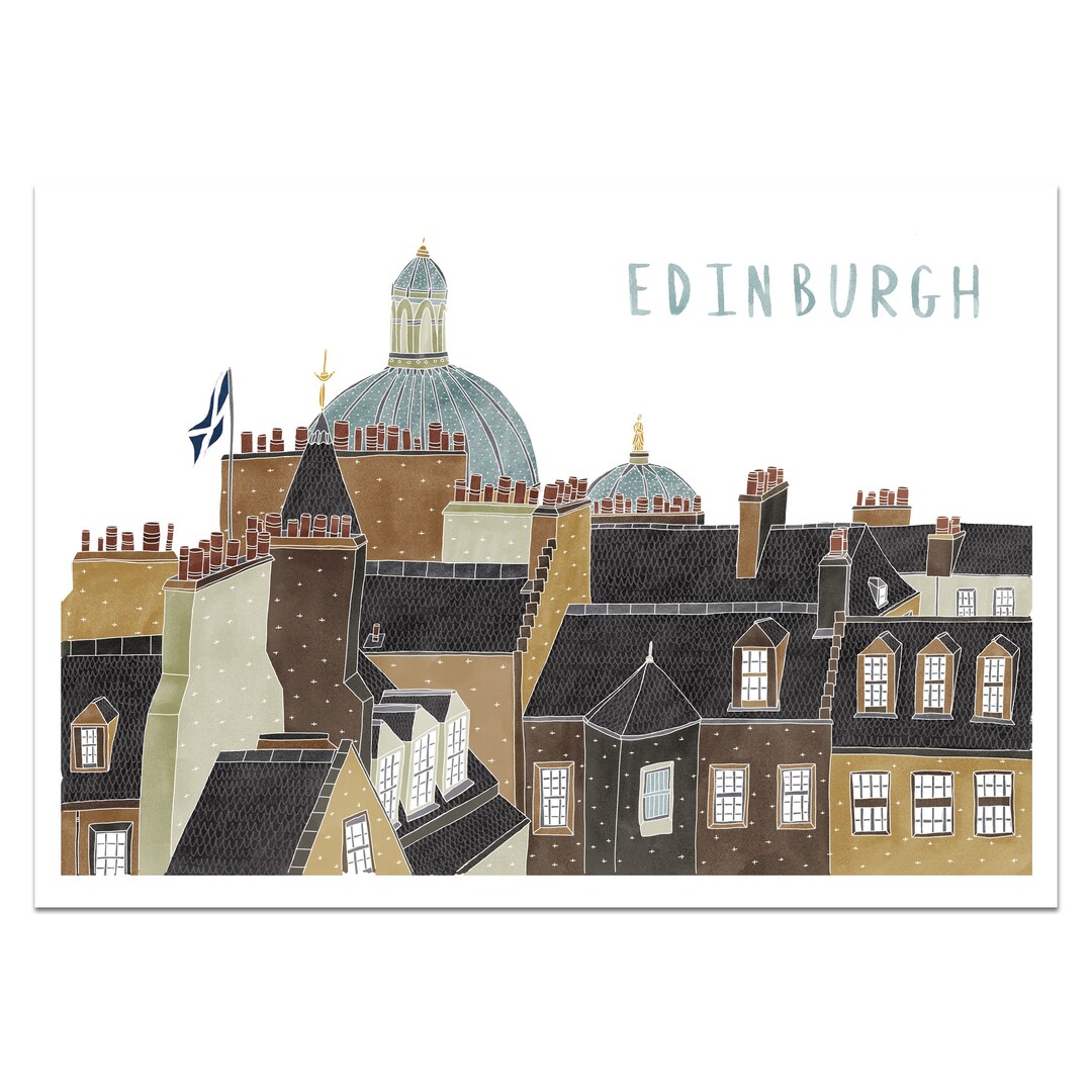 Edinburgh Skyline Print - Etsy