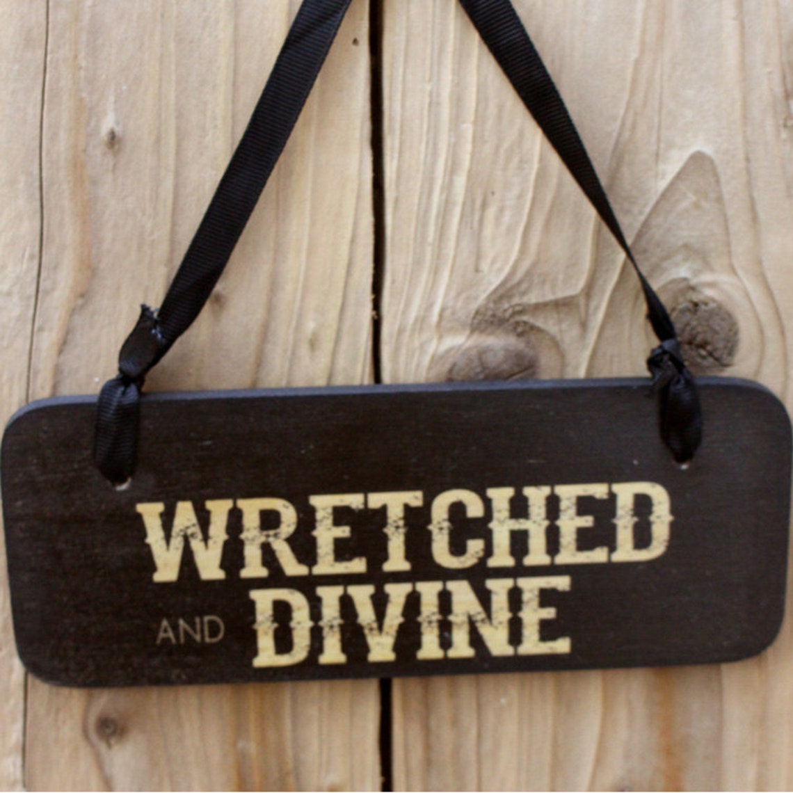 Wretched and Divine Punk Goth Sign - Etsy