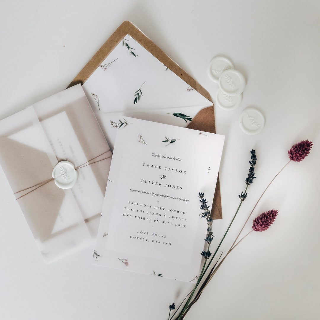 Floral Blush Wedding Invitation NON-PERSONALISED SAMPLE - Etsy