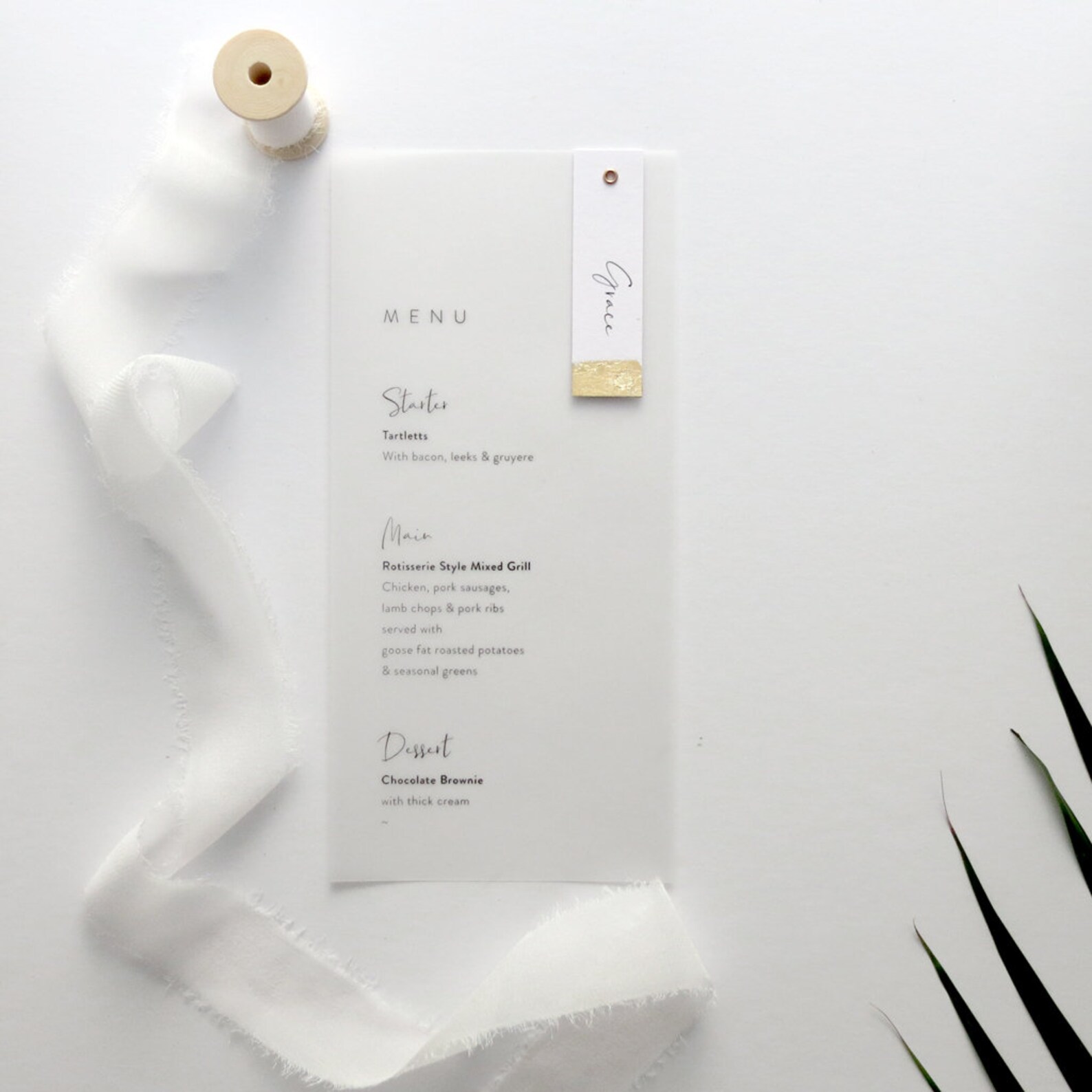 Gilded Edge Vellum Menus & Place Cards - Etsy UK