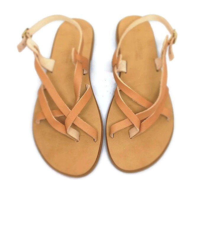 Leather handmade Greek Sandals | Etsy