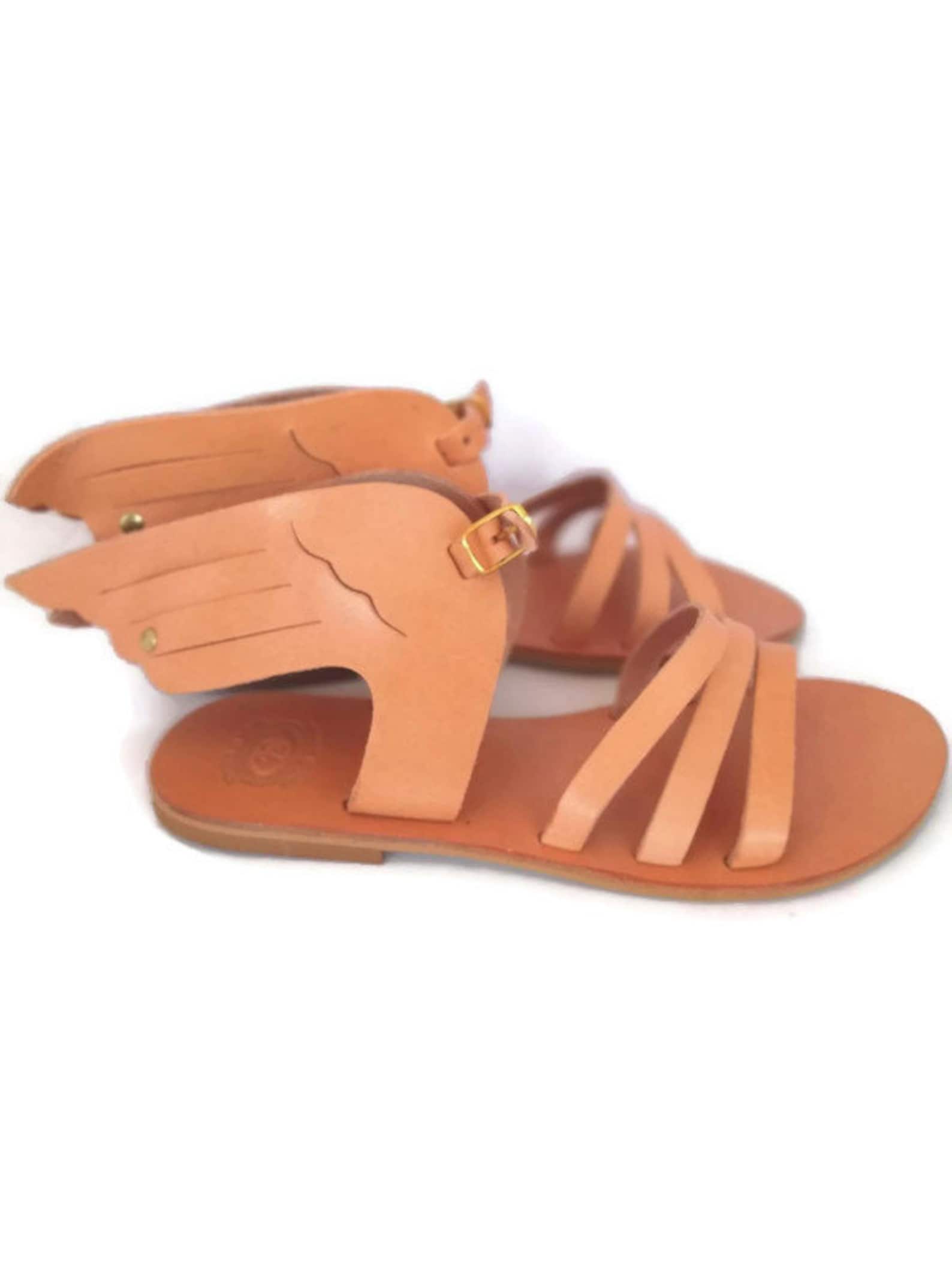 Leather Handmade Wings Sandals | Etsy