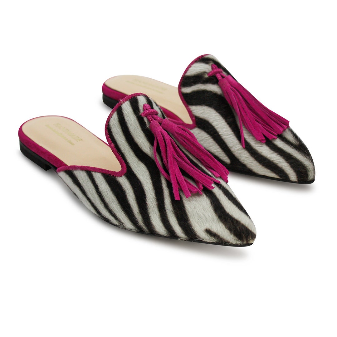 Leather Handmade Mules Animal Print Pony Skin - Etsy