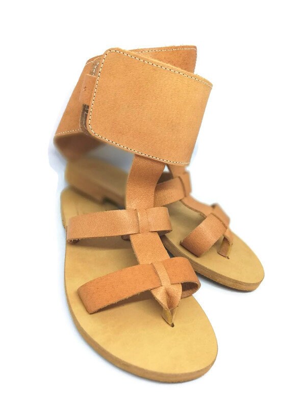 Leather handmade Greek Sandals gladiators strappy sandals | Etsy
