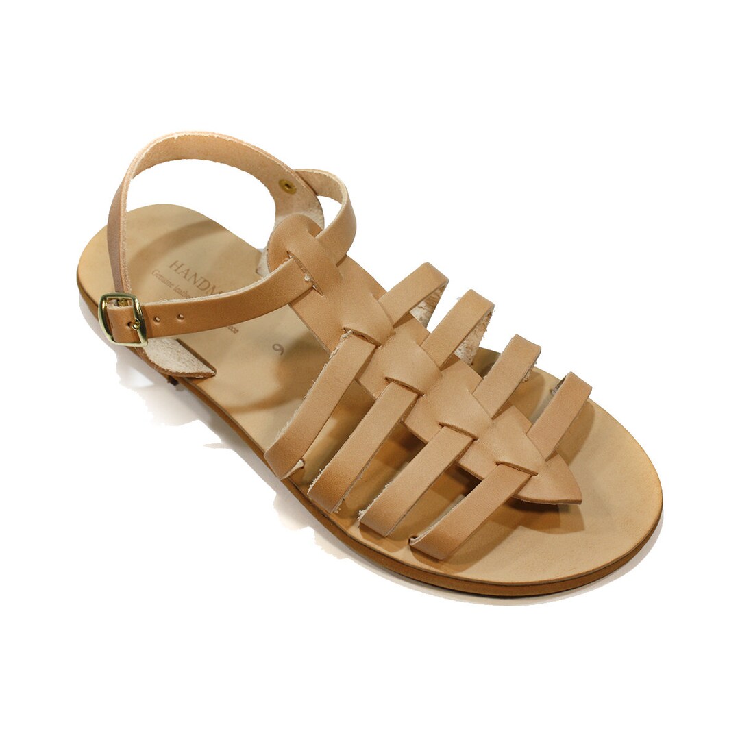 Leather Handmade Greek Sandals/gladiators Strappy Sandals/ankle Cuff ...