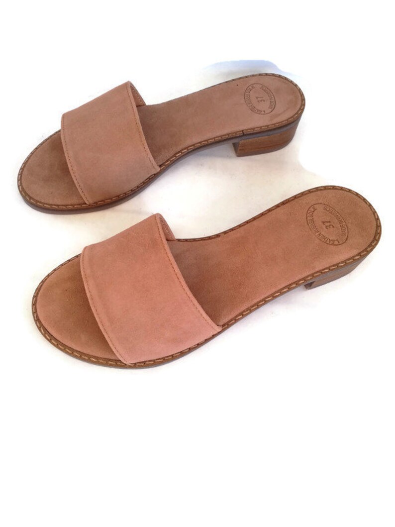 Handmade Women Low Heel Women Shoes Camel Color Sandals | Etsy