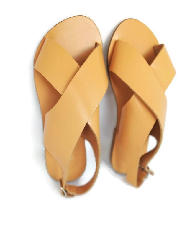 Leather handmade Greek Sandals | Etsy