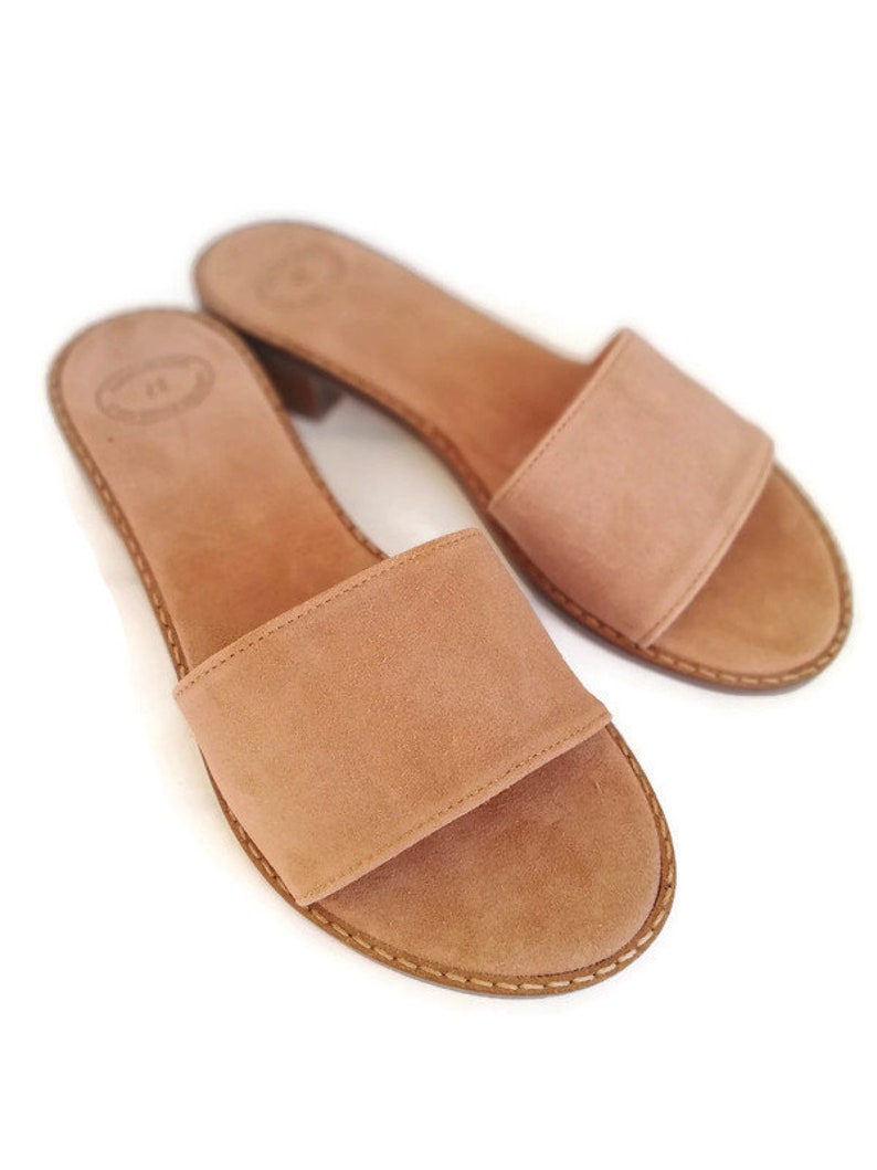 Handmade Women Low Heel Women Shoes Camel Color Sandals - Etsy