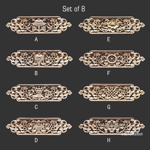 The Eight Treasures of Buddhism, Auspicious Eight Treasures Rectangle ...