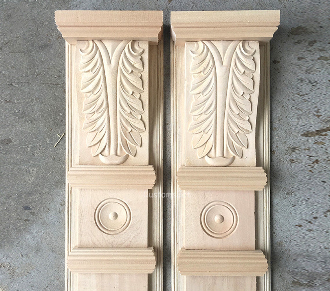 Custom Unpainted Roman Column Pilaster Back Flat Wood Carved - Etsy