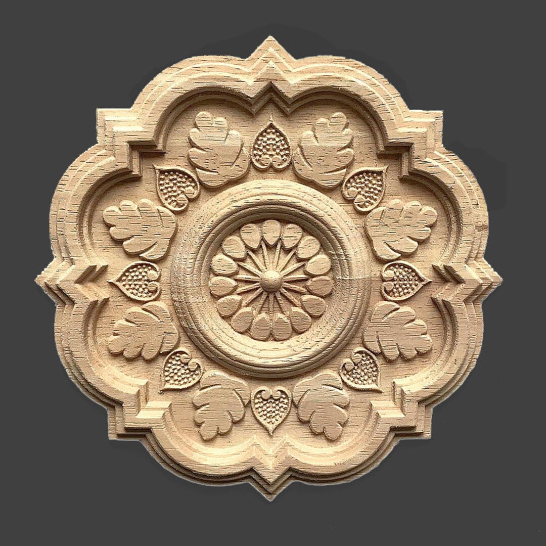4"/5"/6"/8"/12"/14" Round Rosette, 1pc, Unpainted Wood, Custom on ...