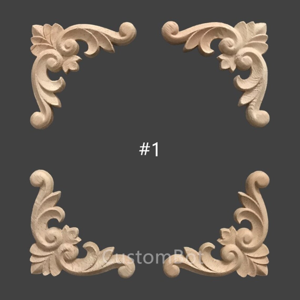 2pcs left and Right Corner Applique Onlay 4cm to 15cm | Etsy