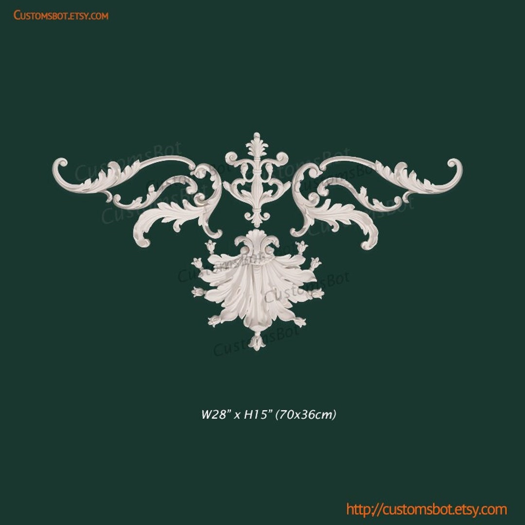 W28" X H15" Unpainted French Style Flora Molding Assemble Kit for Wall ...