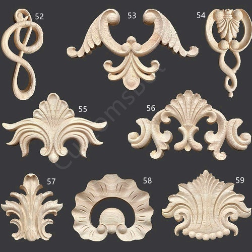 Unpainted Wood Applique Onlay 1pc DIY Shabby Chic Furniture - Etsy
