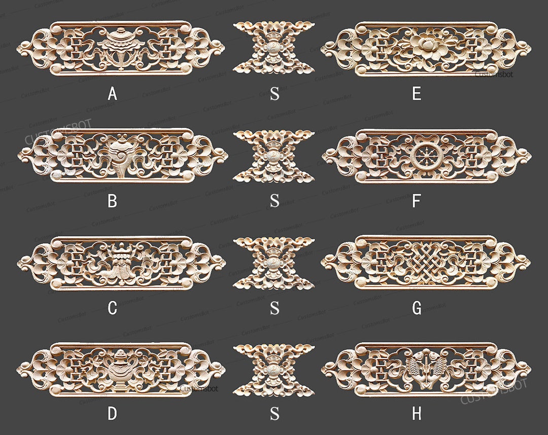 The Eight Treasures of Buddhism, Auspicious Eight Treasures Rectangle ...