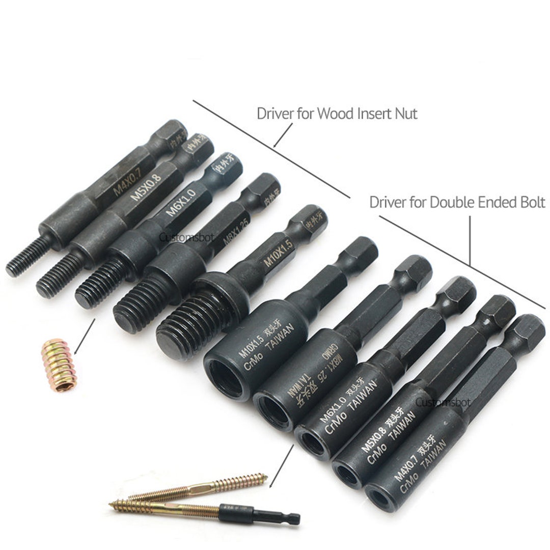 Hanger Bolt Driver & Threaded Insert Nut Driver, Double Headed Screw ...