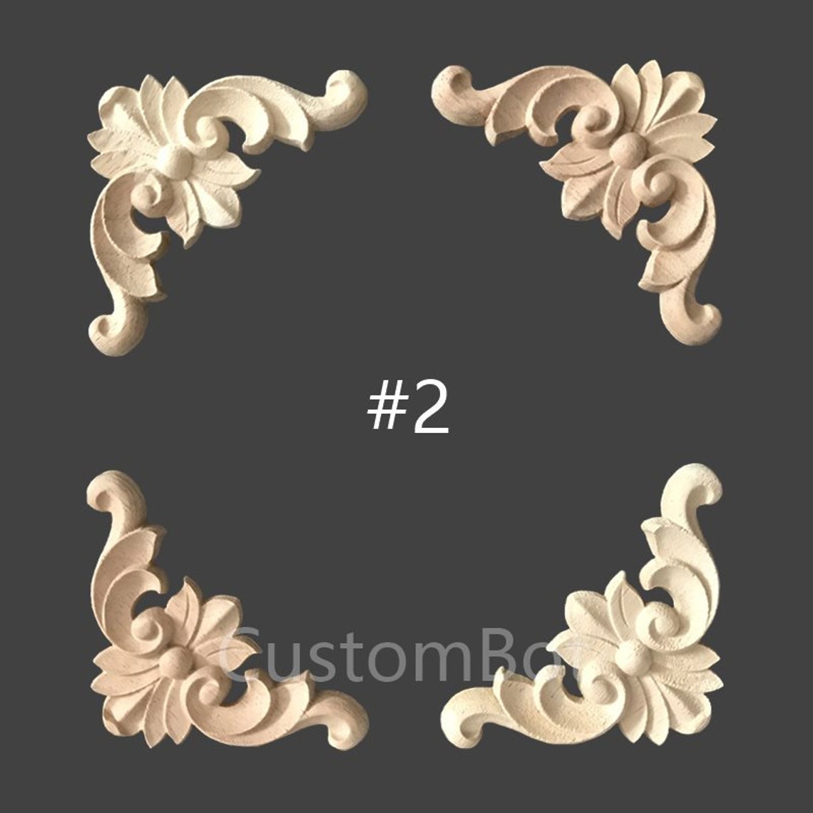 2pcs left and Right Corner Applique Onlay 4cm to 12cm - Etsy