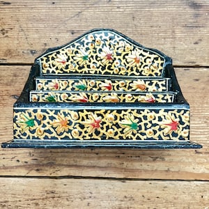 Small Vintage Letter Rack, Small Hand Painted Letter Rack, Decorative ...
