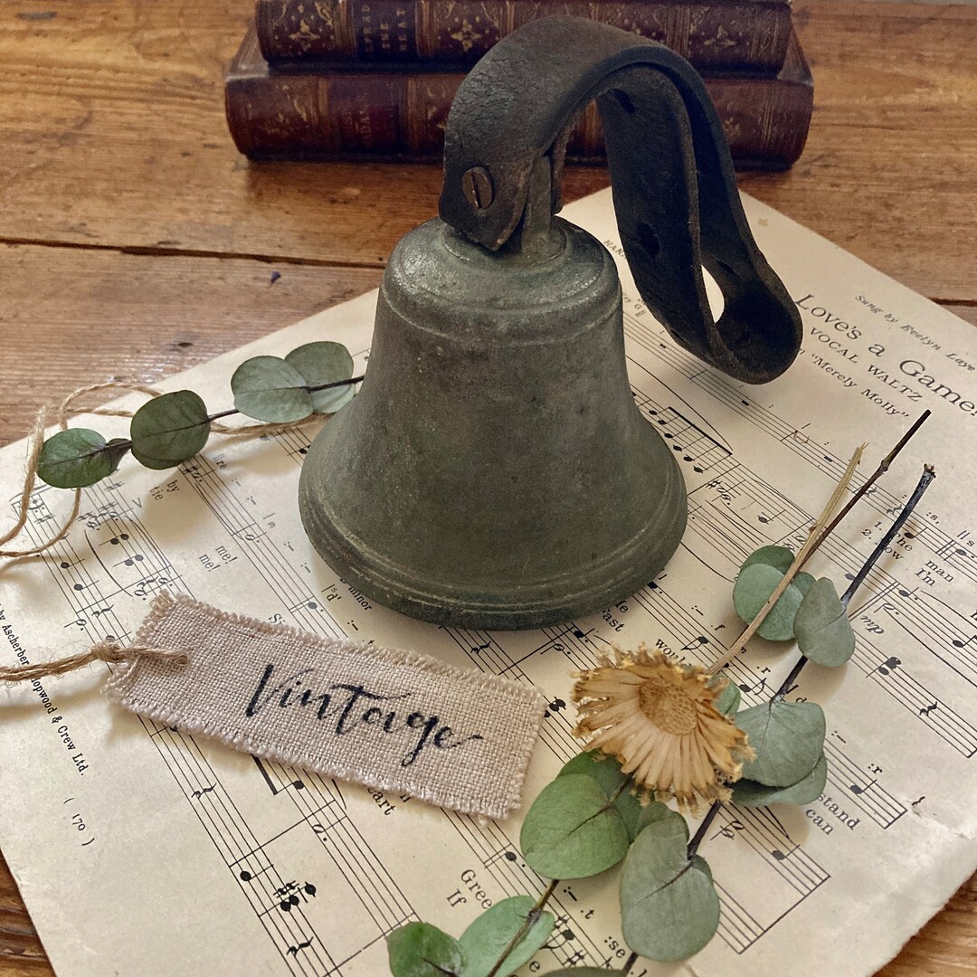 Antique Brass Bell, Antique Bell Ringers Bell, Vintage Hand Bell Bell ...
