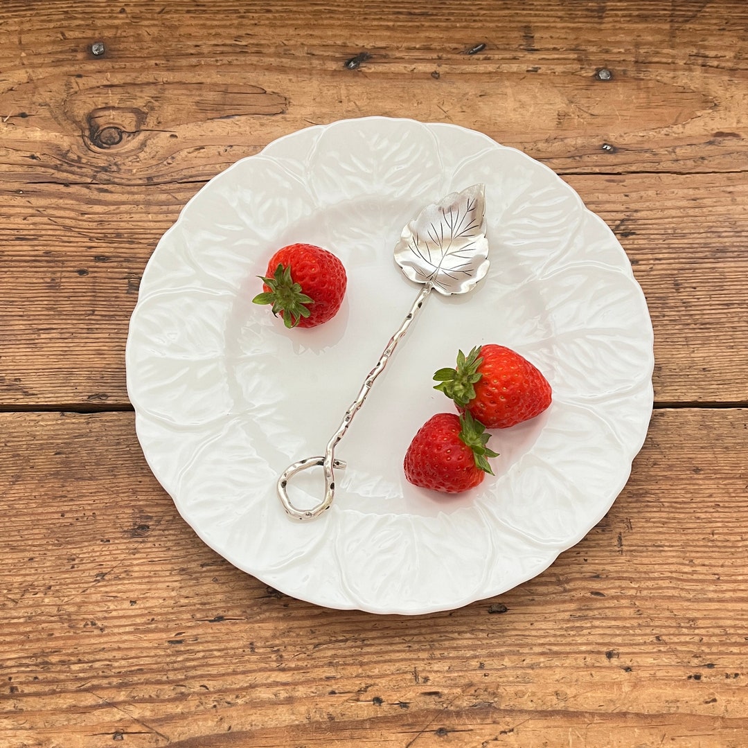 Antique Silver-plated Jam/preserve Spoon, Antique Leaf Shaped Jam Spoon ...